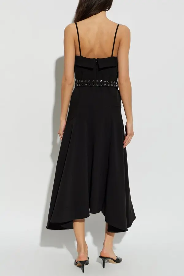 GANNI Asymmetrical Midi Dress With Belt