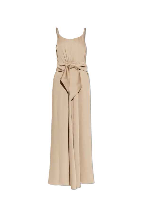 Emporio Armani Strappy Maxi Dress With Belt - Beige
