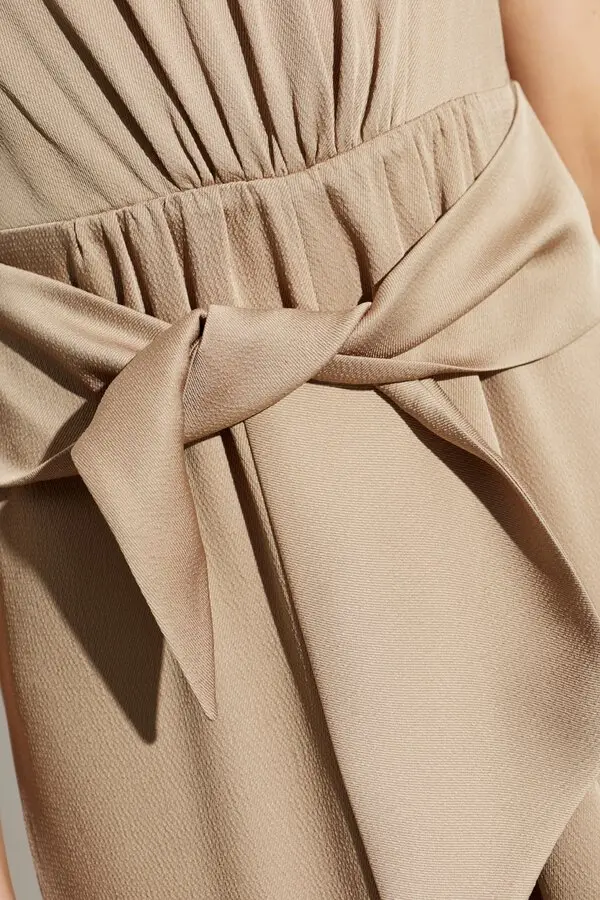 Emporio Armani Strappy Maxi Dress With Belt - Beige