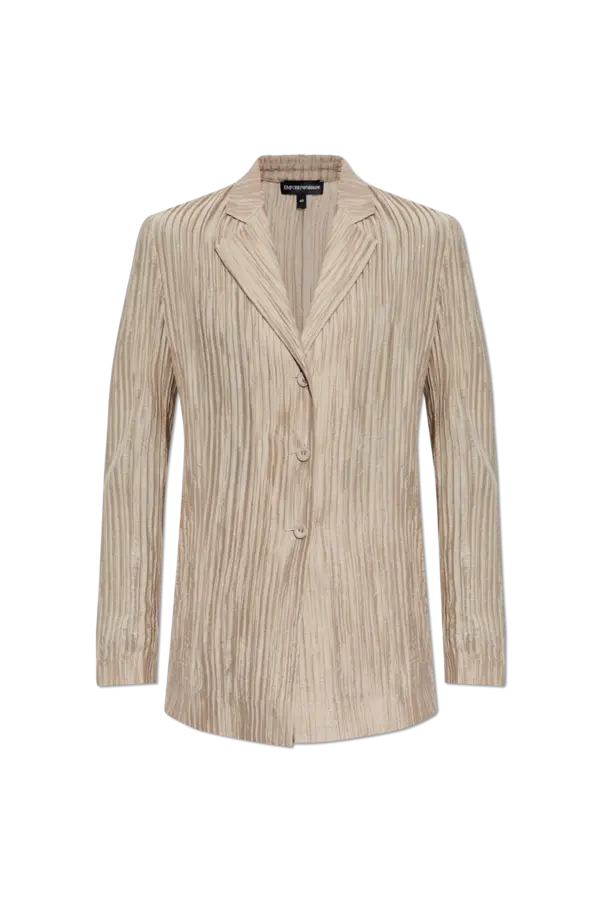 Emporio Armani Pleated Blazer - Beige