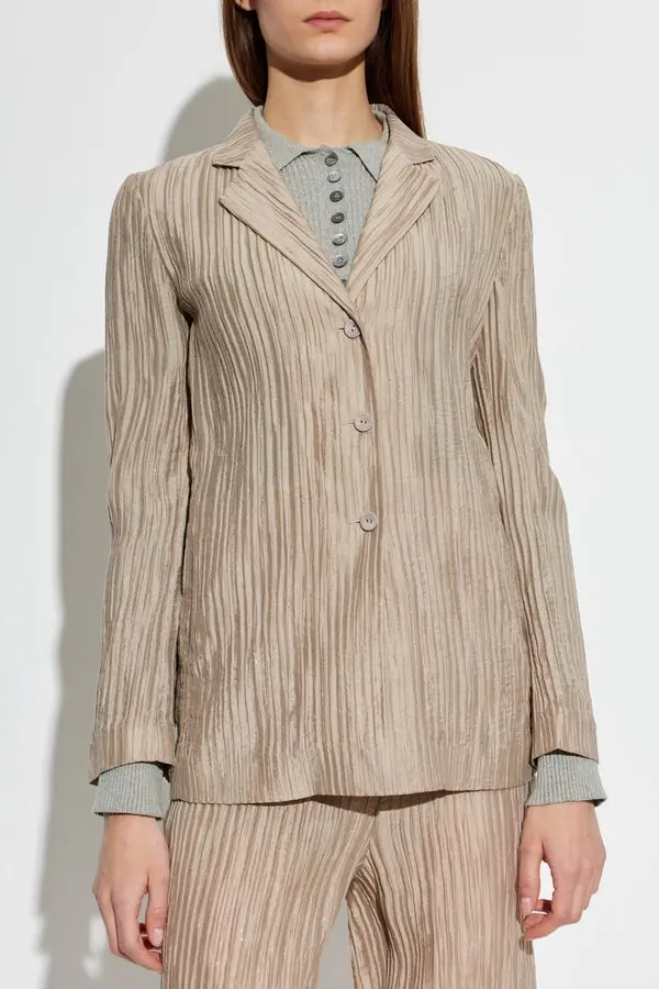 Emporio Armani Pleated Blazer - Beige
