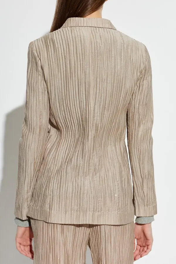 Emporio Armani Pleated Blazer - Beige