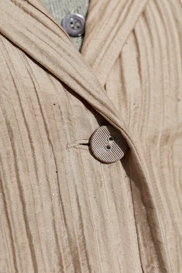 Emporio Armani Pleated Blazer - Beige