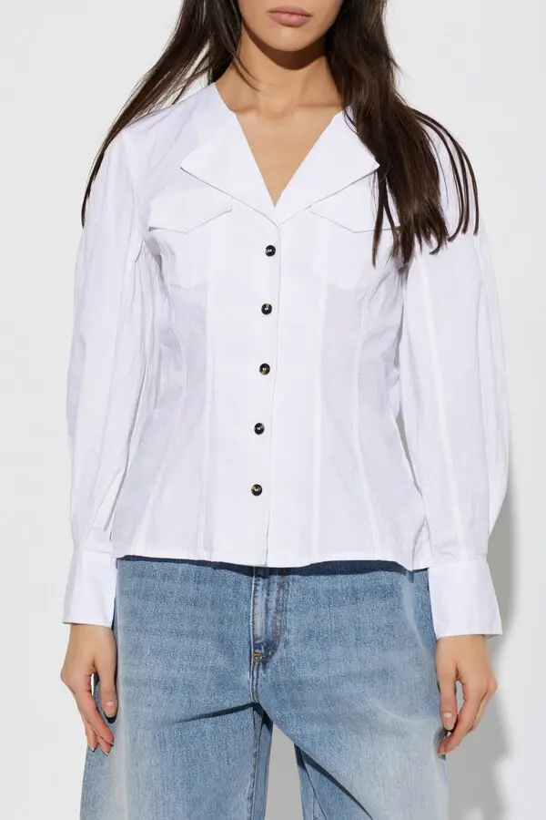 GANNI Shirt With Decorative Flaps