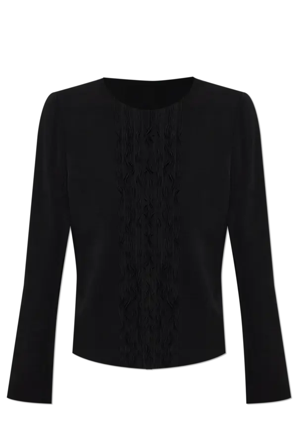 Emporio Armani Jacket With Ruffle - Black