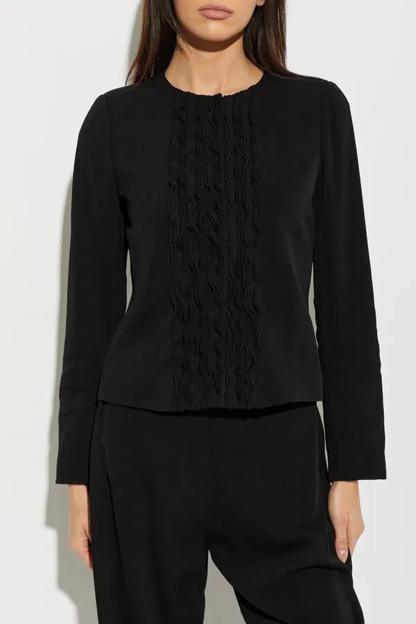 Emporio Armani Jacket With Ruffle - Black
