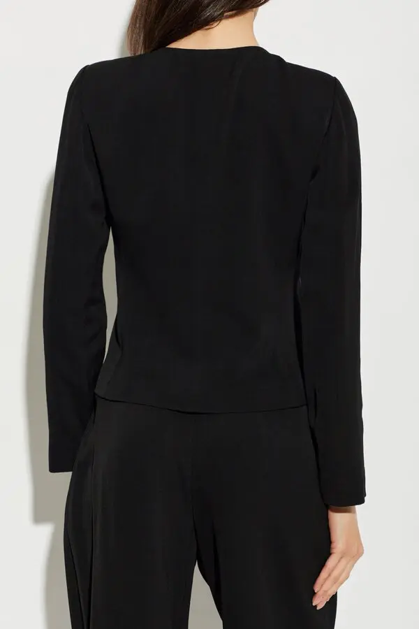 Emporio Armani Jacket With Ruffle - Black