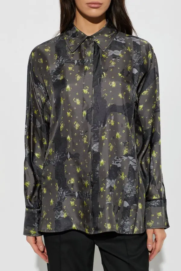 GANNI Silk Shirt With Waist Tie