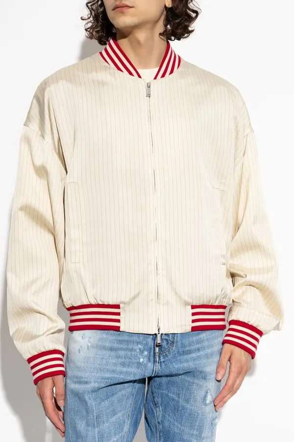 Dsquared2 Pinstripe Bomber Jacket - Cream