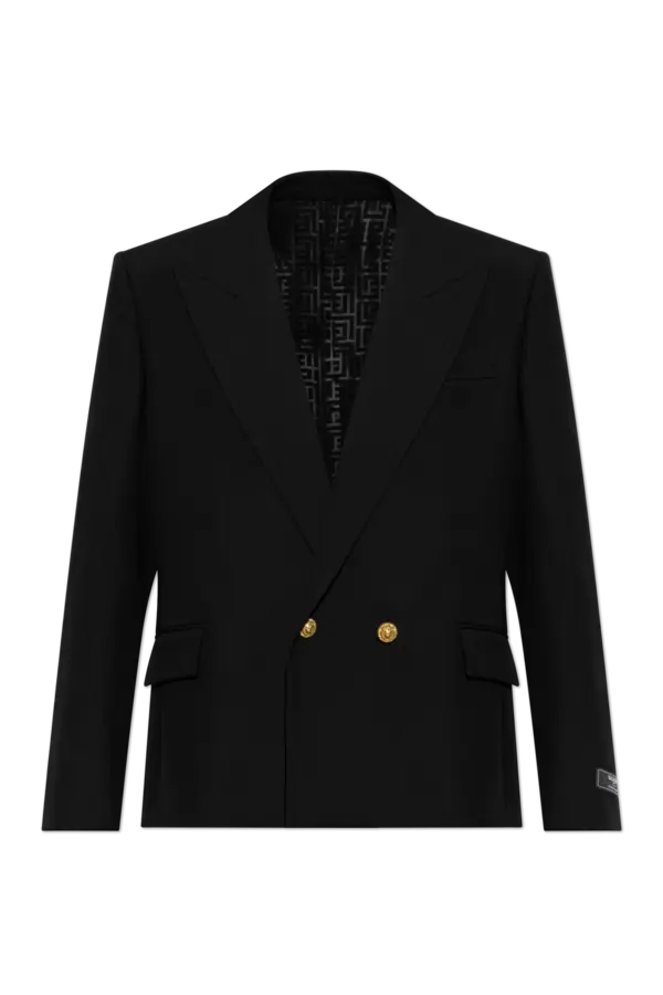 Balmain Double-breasted Blazer With Double Vent - Black