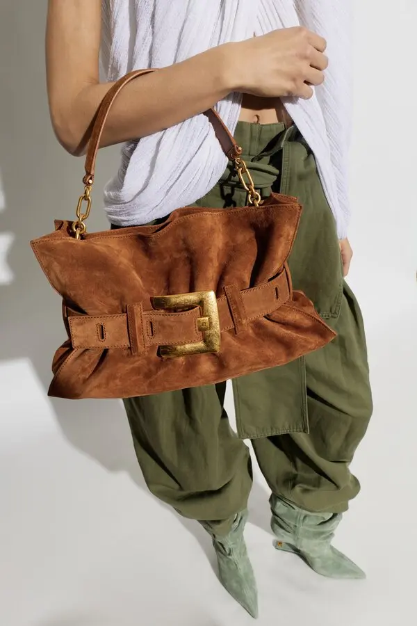 Balmain Anthem Medium Handbag - Brown