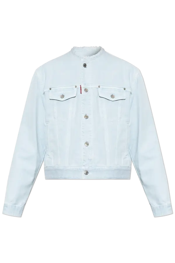 Dsquared2 Denim Trucker Jacket With Pockets - Light Blue