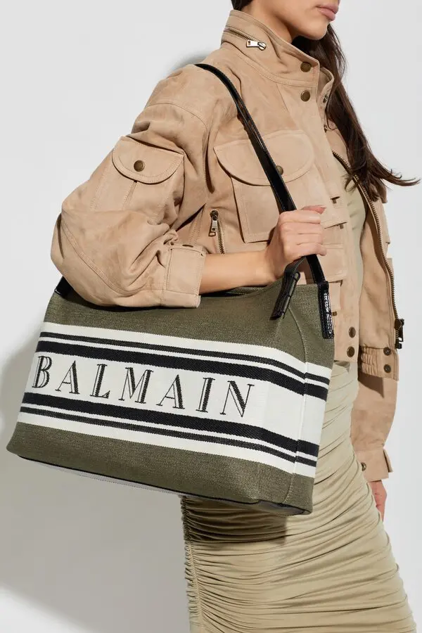Balmain Release Medium Shopper Bag - Beige