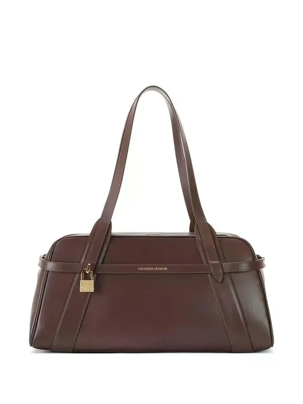 Elisabetta Franchi Padlock Leather Shoulder Bag - Brown