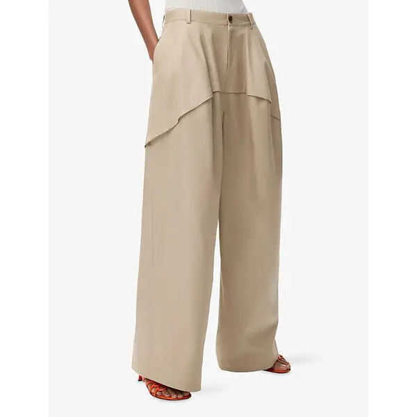 Loewe X Paula's Ibiza Wide-leg High-rise Cotton Trousers