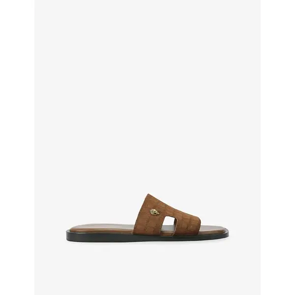 Kurt Geiger Bond Flat Leather Slides - Tan