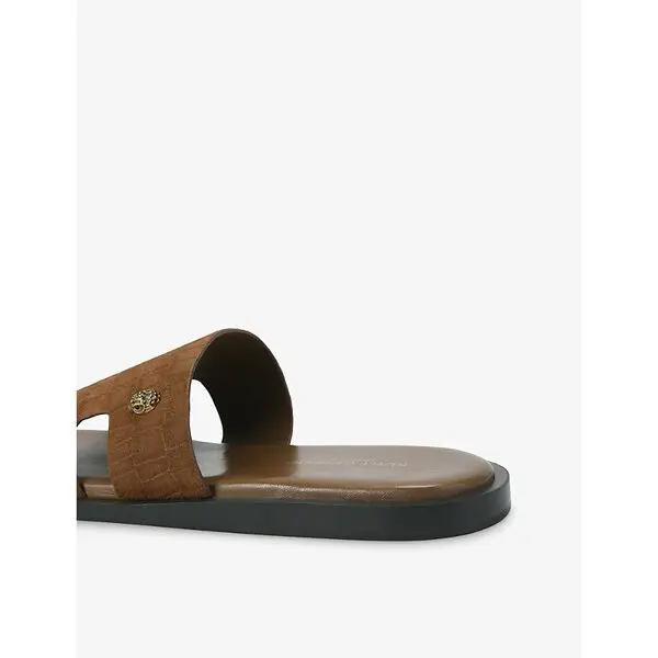 Kurt Geiger Bond Flat Leather Slides - Tan