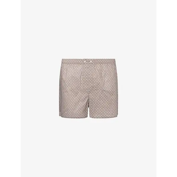 Derek Rose Ledbury Classic-fit Cotton Boxer Shorts - Brown