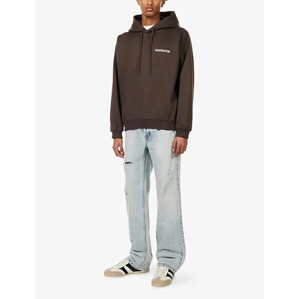 COLE BUXTON Sportswear Logo-print Cotton-jersey Hoodie - Brown