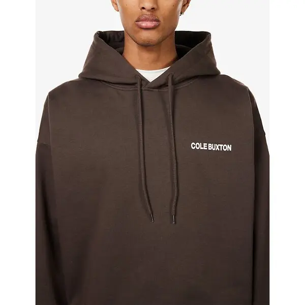COLE BUXTON Sportswear Logo-print Cotton-jersey Hoodie - Brown
