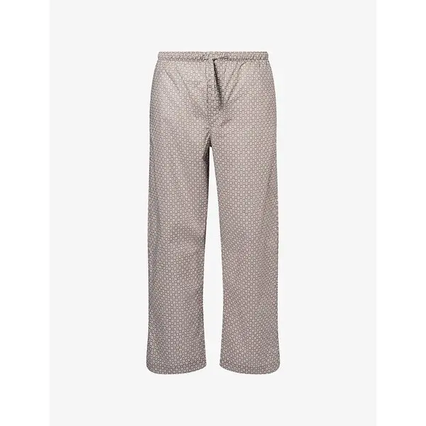 Derek Rose Ledbury 96 Printed Cotton Trousers - Brown