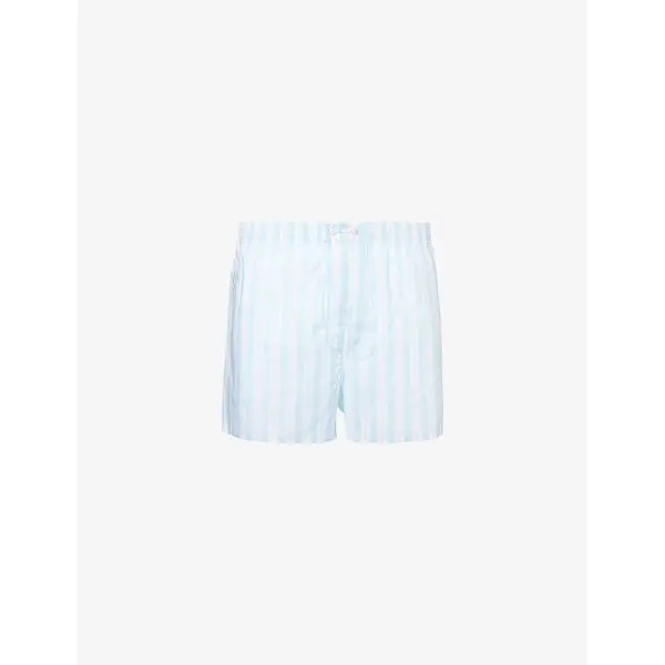 Derek Rose Classic-fit Cotton Boxer Shorts - Blue