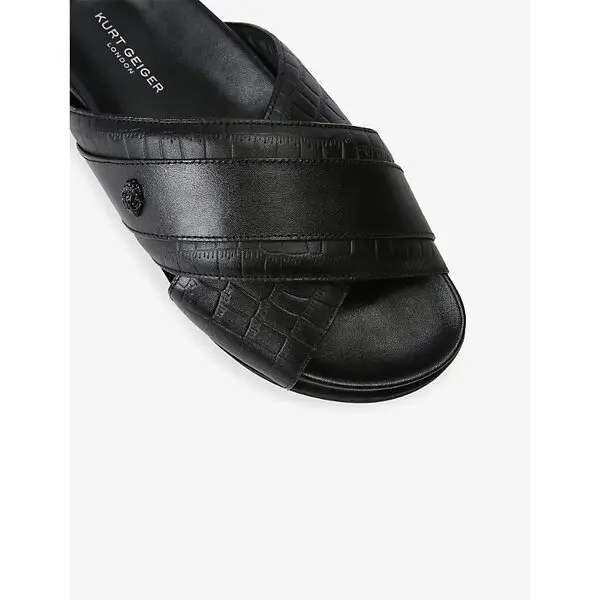 Kurt Geiger Baron Flat Leather Sandals
