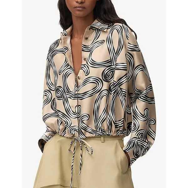 Loewe X Paula's Ibiza Anagram-print Silk Shirt