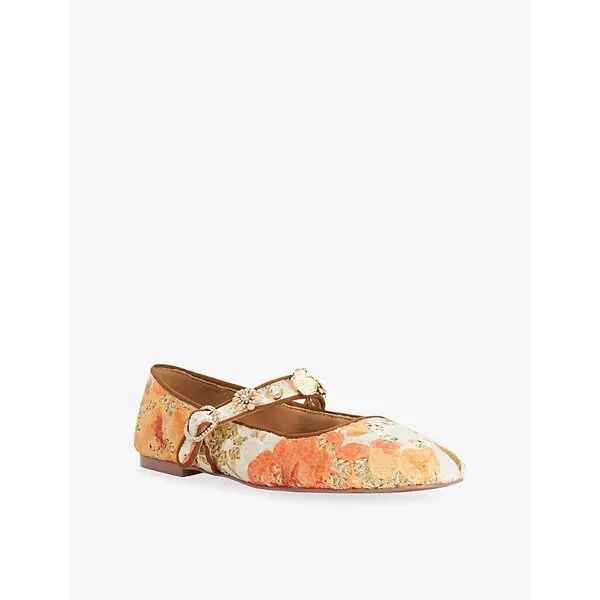 DUNE Henrietta Raffia Mary Jane Flats