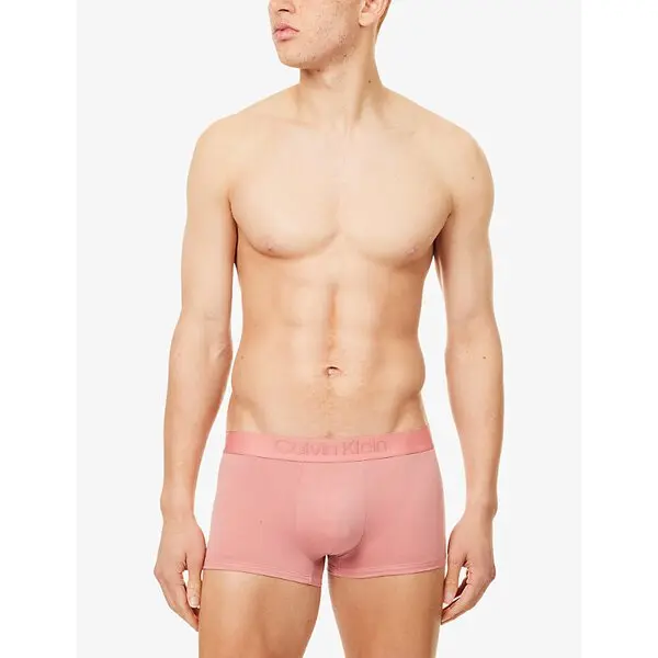 Calvin Klein Low-rise Logo-waistband Stretch-jersey Trunks