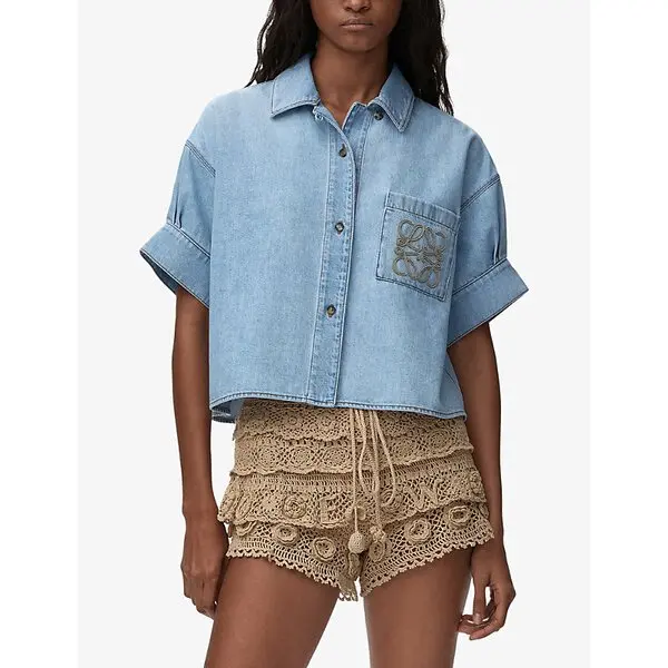 Loewe X Paula's Ibiza Short-sleeve Denim Shirt