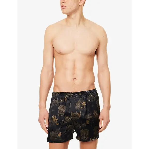Derek Rose Brindisi Classic-fit Silk Boxer Shorts