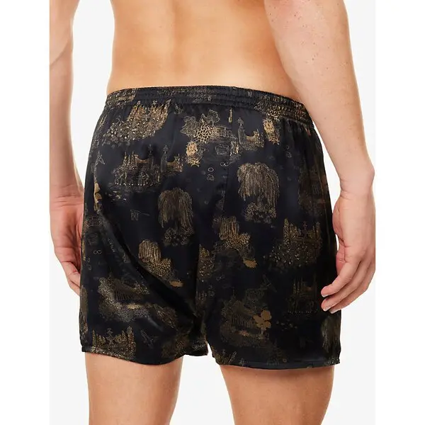 Derek Rose Brindisi Classic-fit Silk Boxer Shorts