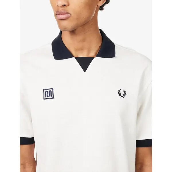 Fred Perry X Meyba Monogram-print Cotton Polo Shirt - Ecru