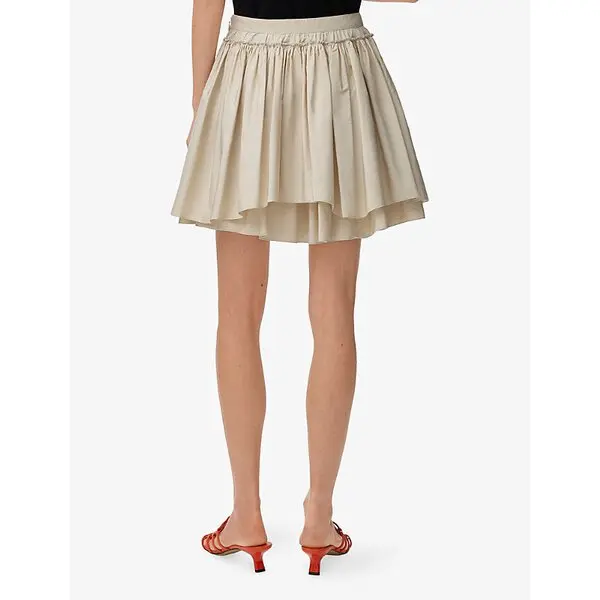 Loewe X Paula's Ibiza Layered Pleat Mini Skirt - Light Beige