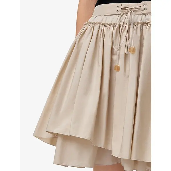 Loewe X Paula's Ibiza Layered Pleat Mini Skirt - Light Beige