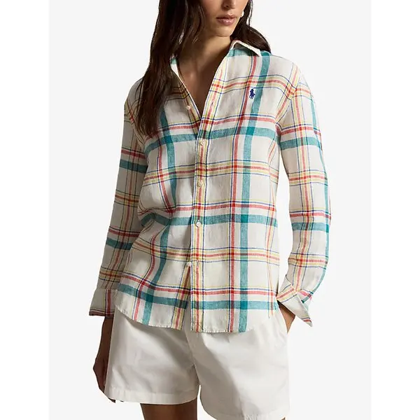 Polo Ralph Lauren Checked Logo-embroidered Linen Shirt