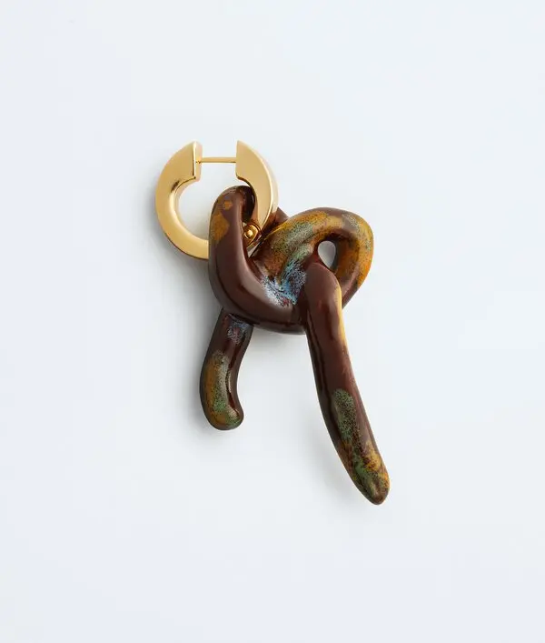 Bottega Veneta Knot Single Earring - Bitter Chocolate