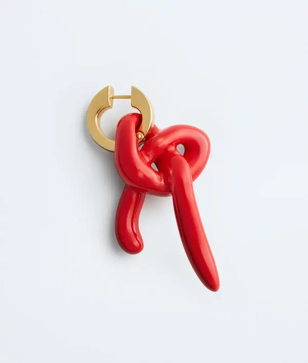 Bottega Veneta Knot Single Earring - Cardinal