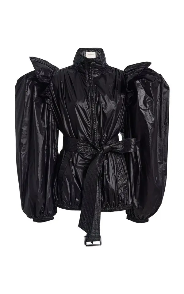Saint Laurent Balloon-sleeve Nylon Windbreaker