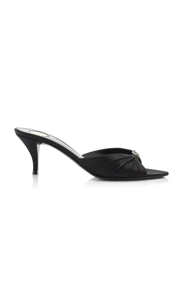 Saint Laurent Jerry Crystal Mules - Black