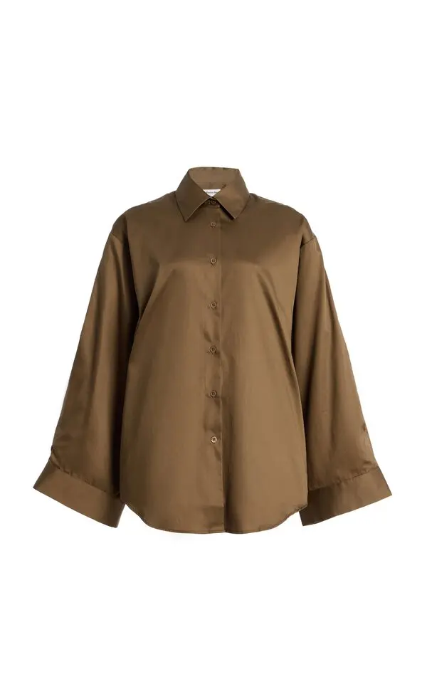 THE FRANKIE SHOP Tila Organic Cotton Shirt - Brown