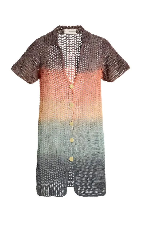 ALL THAT REMAINS Floyd Cotton Crochet Mini Shirt Dress - Multi
