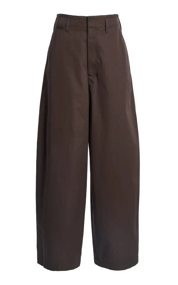 LEMAIRE Large Cotton Chino Pants - Brown