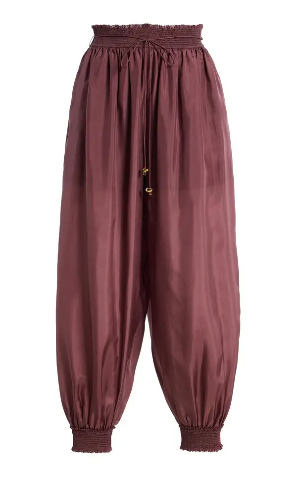 Zimmermann Aster Silk Harem Pants - Purple