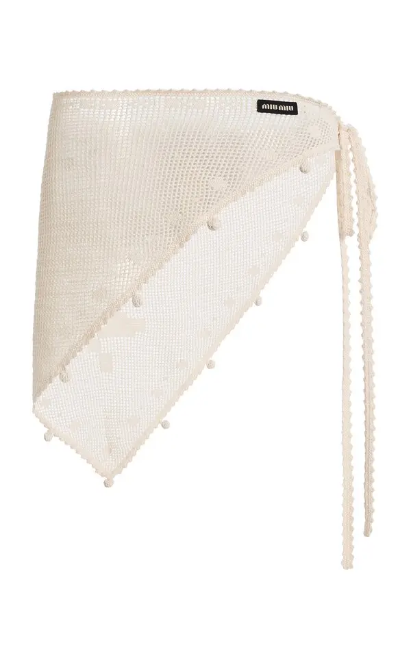 Miu Miu Crocheted Cotton Pareo - Ivory