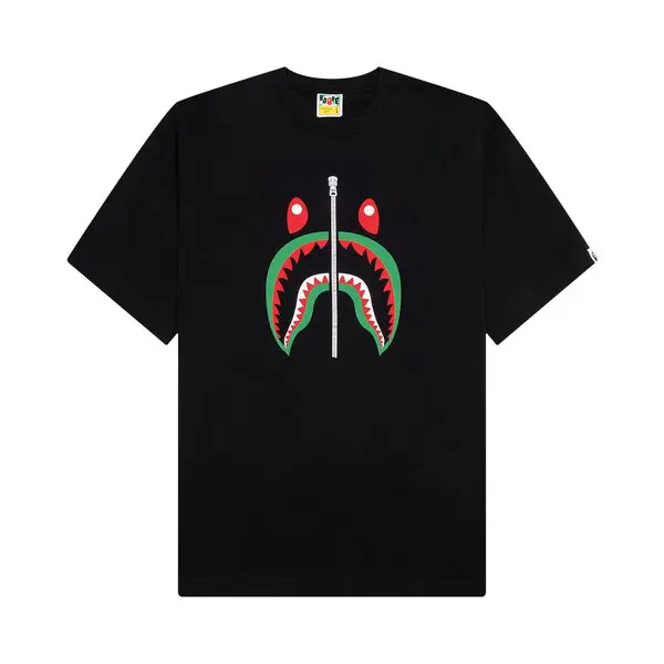 A BATHING APE Shark Tee Italy - Black