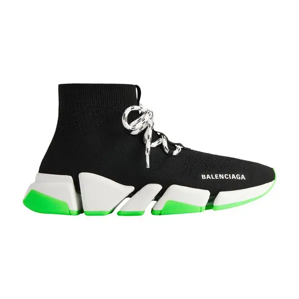 Balenciaga Speed 2.0 Lace-up Sneaker White Neon Green - Black
