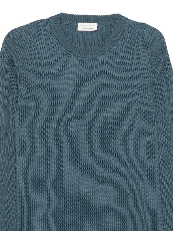 ROBERTO COLLINA Crewneck Sweater In Extra Fine Merino Wool - Blue