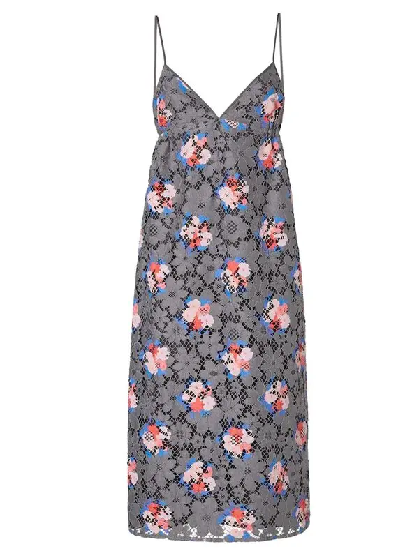 Fendi Lace Floral Print Midi Dress